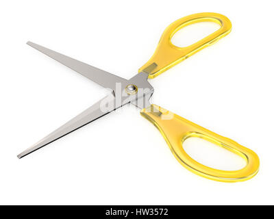 Opened scissors isolated on white background. 3d render Stock Photo - Alamy