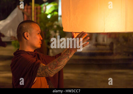monk floating in air in monastery hallway Stock Photo - Alamy