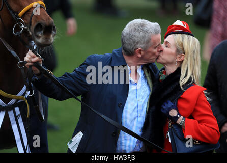 Horse Owner Michael O'Leary and Anita Farrell during Champion Day of ...