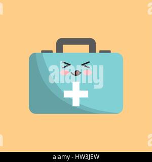 Cute first aid kit cartoon mascot style with Tongue out Stock Vector ...