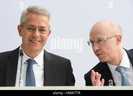 Stefan Schulte, the CEO of the German airport management firm Fraport AG, at a press conference ...