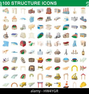 100 structure icons set, cartoon style Stock Vector Image & Art - Alamy