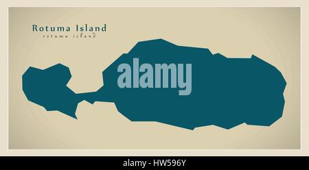 Rotuma Island of Fiji Islands map grey illustration silhouette Stock ...