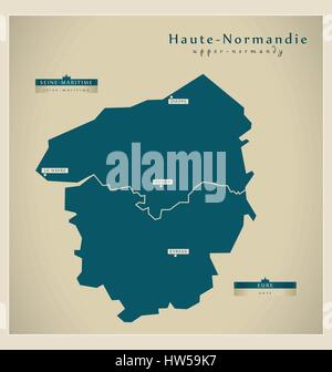 border map of upper normandy with borders in violet Stock Vector Image ...