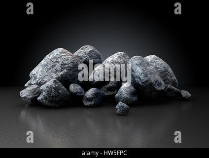 A collection of aluminum nuggets on an isolated white studio background ...