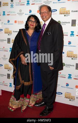 Baroness Sandip Verma (left) arrives for the Asian Business Awards at ...