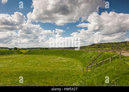 Denmark, Jutland, Hobro, Fyrkat, Viking house by 10th century Fyrkat ...