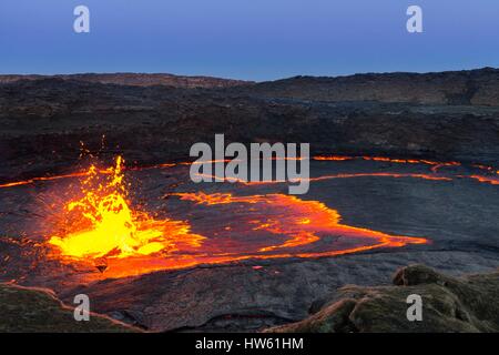 Erta Ale volcano at night, Great Rift valley, Afar region, Ethiopia ...