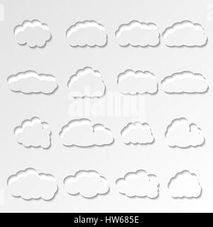 Set of cut out paper clouds . Template for your design Stock Vector ...