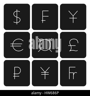 Set symbols of the leading world currencies vector illustration ...