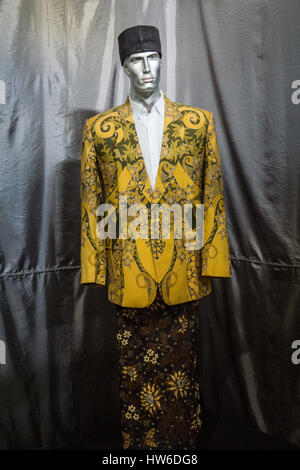 Clothing, fashion in Java, Javanese costumes, from the left, a ...