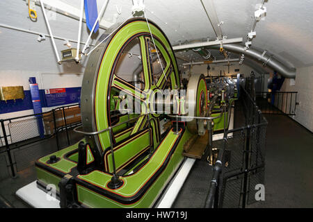 The steam engines that power the opening of the Tower Bridge, a ...