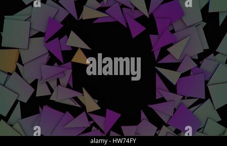 Shattered colors objects,sample text background 3d render, working ...