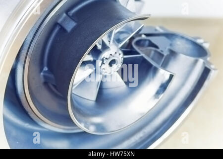Turbocharger structure scheme with cross section,toned photo with ...