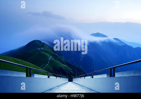 Very steep mountains, misty, very beautiful picture Stock Photo - Alamy