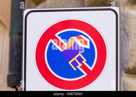 Road sign that looks like a belt, street art, metropolitan art Stock ...