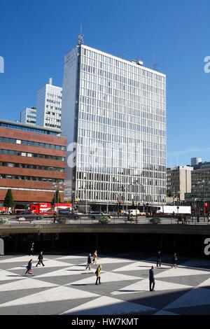 Norrmalm Square in Stockholm Sweden, with the Royal Palace in the ...