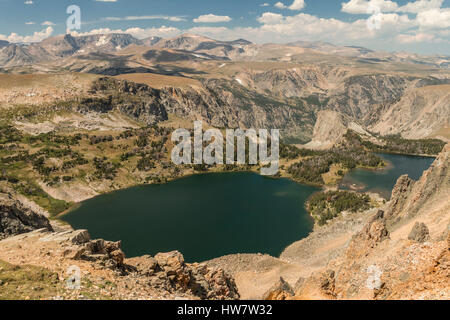 Twin Lakes near Beartooth Pass, Beartooth Highway, Shoshone National ...