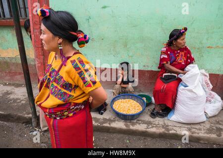 Guatemala, Quiche department, Nebaj, Ixil Mayan village, nestled in the ...