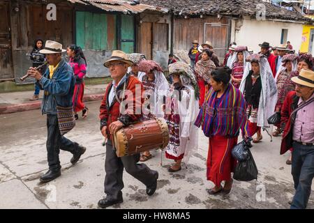Guatemala, Quiche department, Nebaj, Ixil Mayan village, nestled in the ...