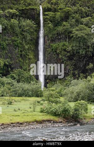 Papenoo Waterfall, Tahiti, French Polynesia. France. Faarumai Waterfall ...