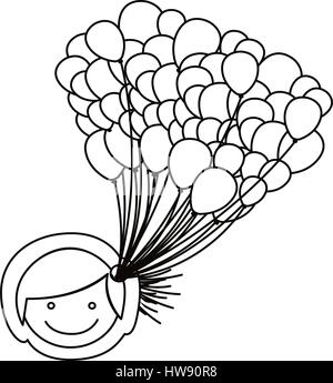 funny boy with nice balloons design Stock Vector Image & Art - Alamy