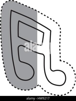 monochrome contour sticker of musical note Stock Vector Image & Art - Alamy