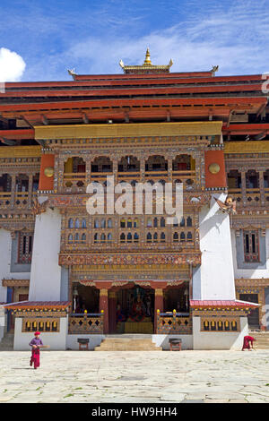 Monks in Gangtey Monastery, Phobjikha Valley, Western Bhutan, Asia. The ...