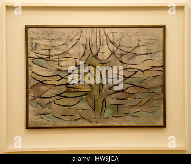Tree, artwork by Dutch painter Piet Mondrian, 1910 Stock Photo - Alamy