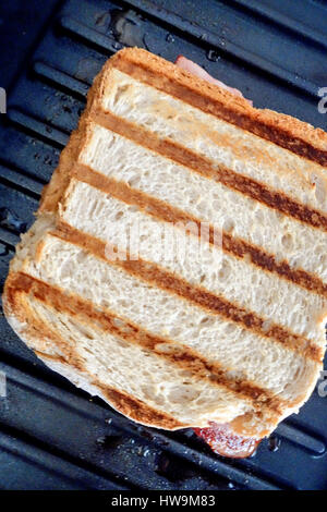 Grilled Bacon and Cheese Toastie on brioche Stock Photo - Alamy