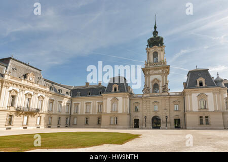 Festetics Palace courtyard. It is a large complex of buildings of the ...