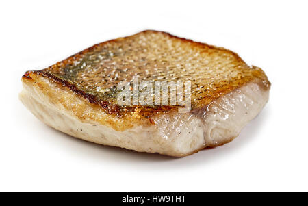 fried pike perch fillet isolated on white background Stock Photo - Alamy