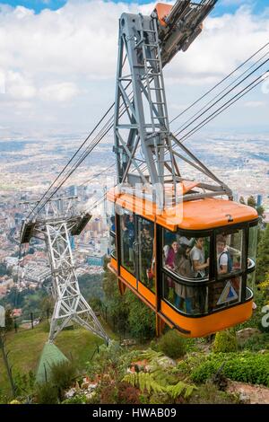 Colombia, Cundinamarca department, Bogota, cable car to access the ...