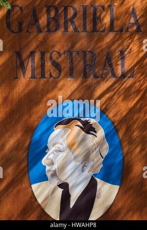 Gabriela Mistral, the Nobel Prize-winning poet from Chile, is depicted ...