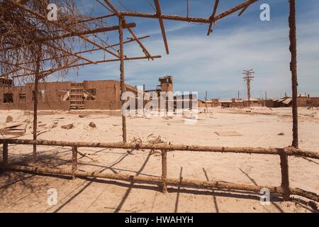 Chile, Officina Pedro de Valdivia, former saltpeter mining ghost town ...