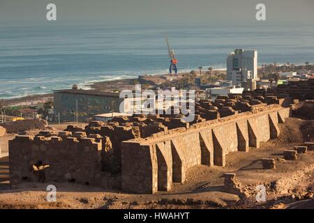 Chile, Antofagasta, Museo Desierto de Atacama, and ruins of the ...