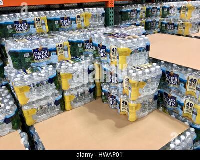 Cases of water bottles at Costco Stock Photo - Alamy