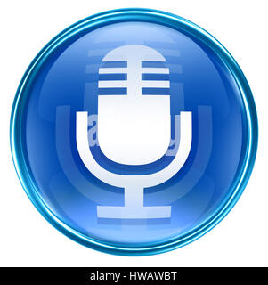 Retro Microphone Icon with Blue Sound Waves Icon. Music Audio Symbol ...