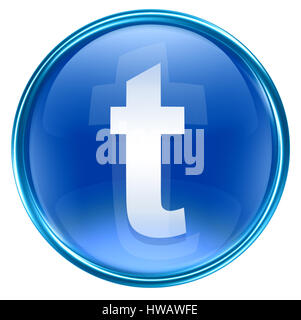 Twitter icon glass blue, isolated on white background Stock Photo - Alamy