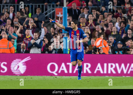 Luis Suarez of goal celebration when liga match FC Barcelona - Atlético ...