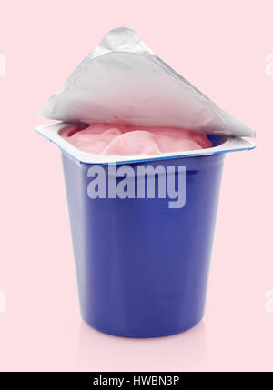 yogurt in plastic box on white background Stock Photo - Alamy