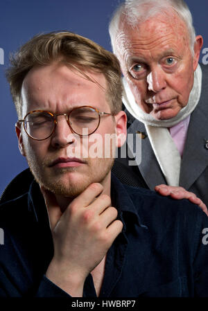 Tony Buzan(white hair) and expert on memory training with subject Tom ...