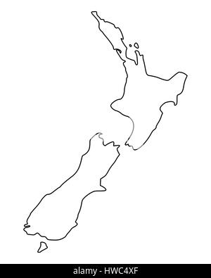 New Zealand grey map illustration vector high res Stock Vector Art ...
