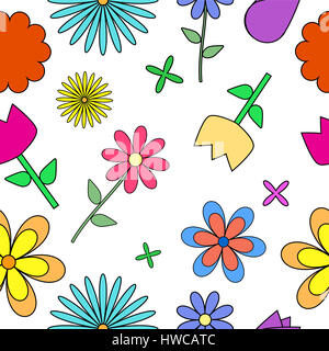 Simple floral seamless pattern with flowers for fabrics and cards and ...