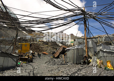 La Rinconada, a gold mining town in the Andes, Peru. Located at over ...