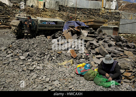 La Rinconada, a gold mining town in the Andes, Peru. Located at over ...
