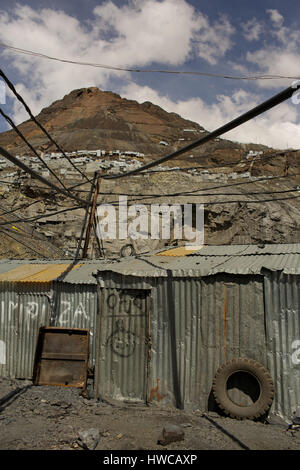La Rinconada, a gold mining town in the Andes, Peru. Located at over ...