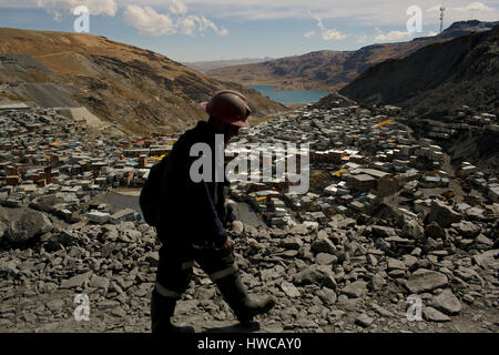 La Rinconada, a gold mining town in the Andes, Peru. Located at over ...