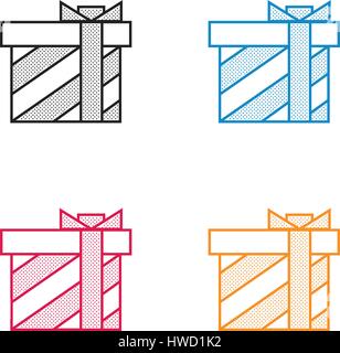 dotted gift box icon isolated Stock Vector Image & Art - Alamy