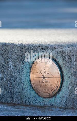 The Mile-High City. Steps of the Colorado State Capitol in Denver Stock ...
